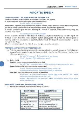 Reported speech | PDF