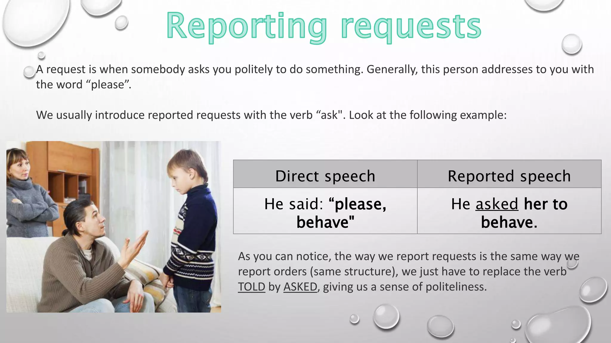 Reported Speech Commands Requests Flashcards Worksheet Templates Layouts 124733 Pptx