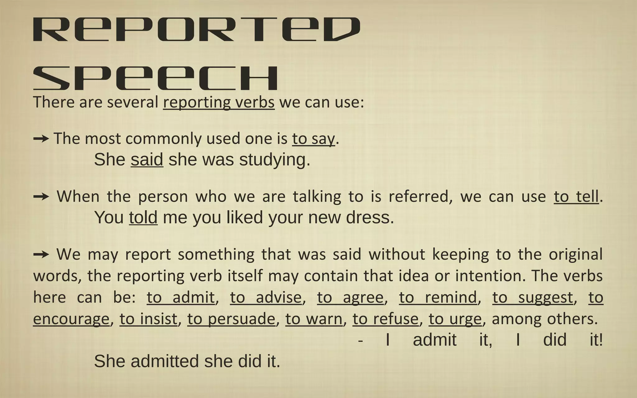Reported speech-ppt | PPT