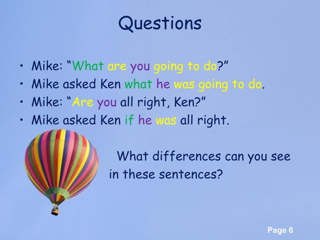 Reported speech-presentation | PPT