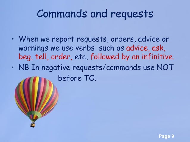 Reported speech-presentation | PPT