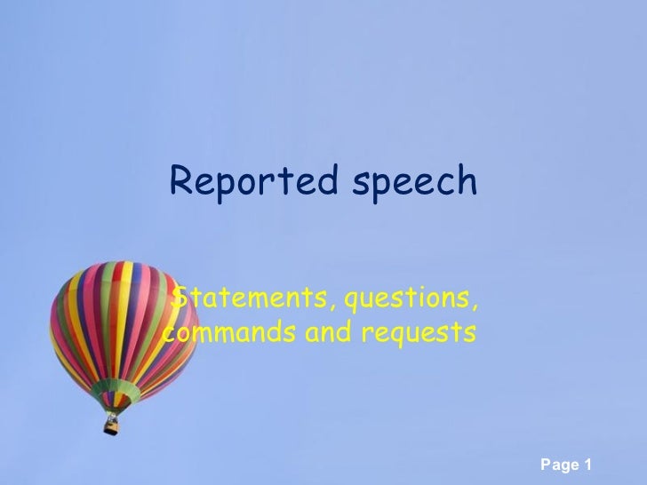 Reported speech-presentation