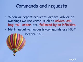 reported speech presentation for esl students | PPT | Soccer | Sports