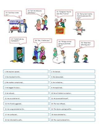 Reported speech-reporting-verbs exercise | PDF