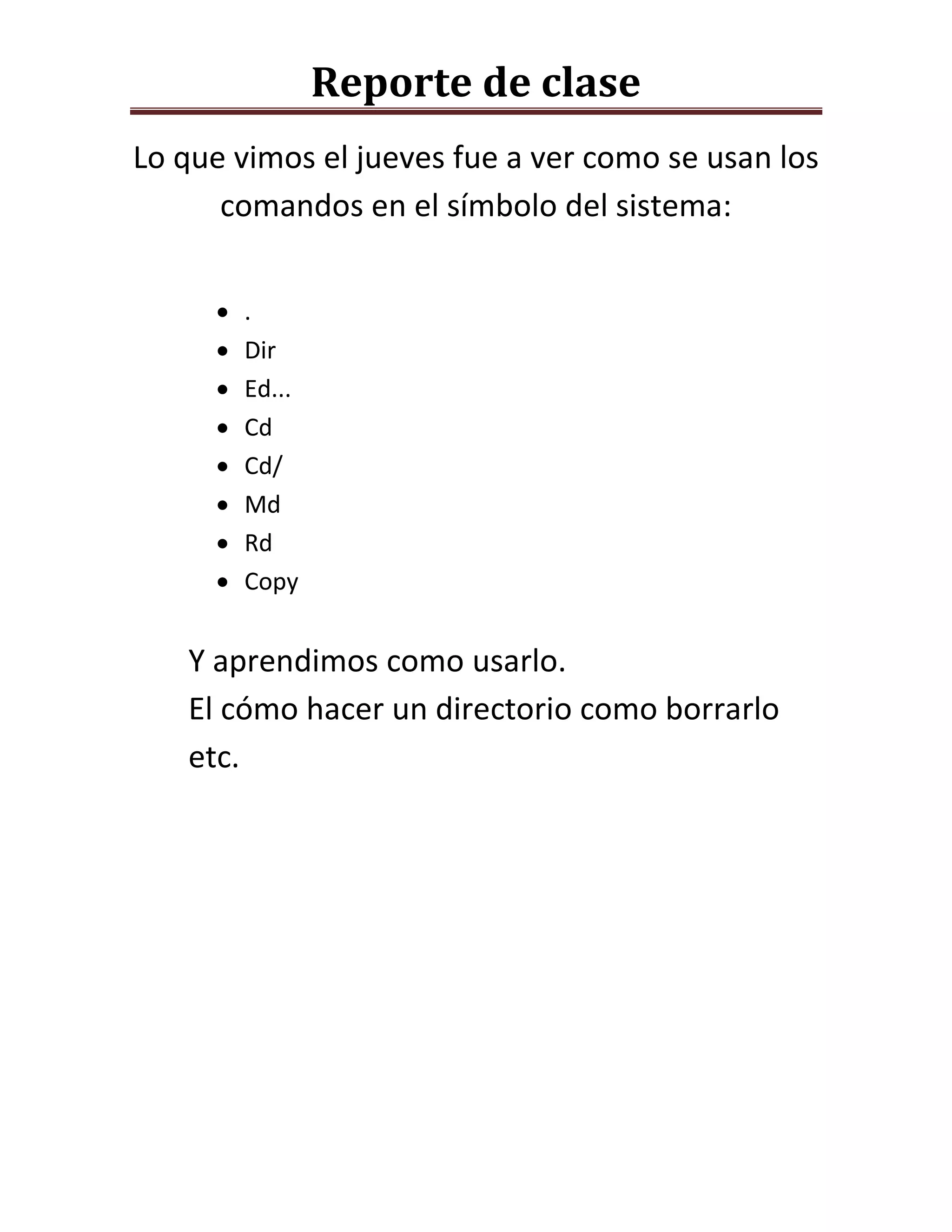 Reporte de clase | PDF