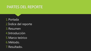 Reporte de investigación | PPTX