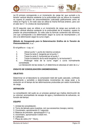 Reporte de investigación de consolidación unidimensional por m.j.r.p ...