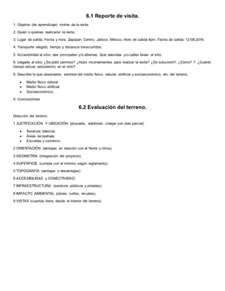 Reporte de visita. | DOCX