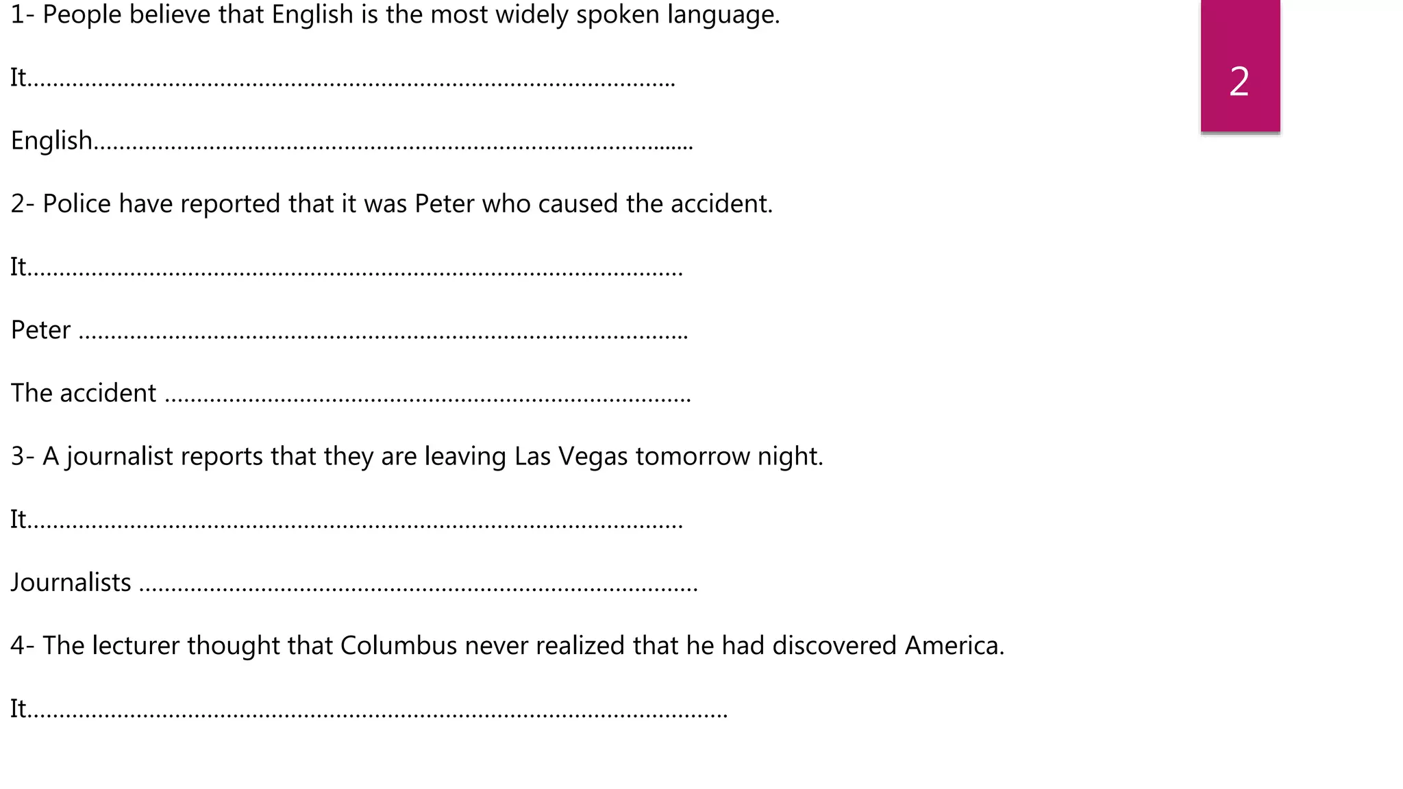 Reported passive exercises | PPT