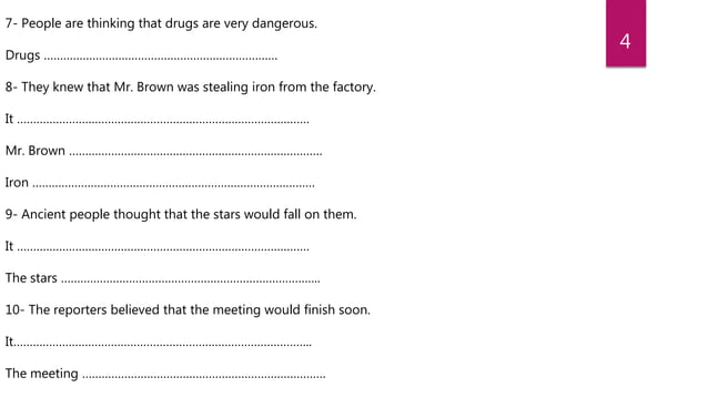 Reported passive exercises | PPT