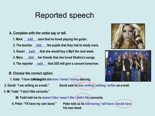 Reported speech | PPT