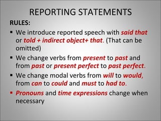 Reported speech | PPT