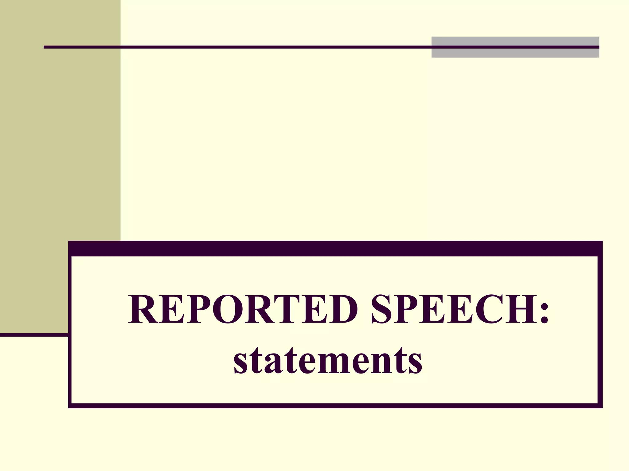Reported speech | PPS