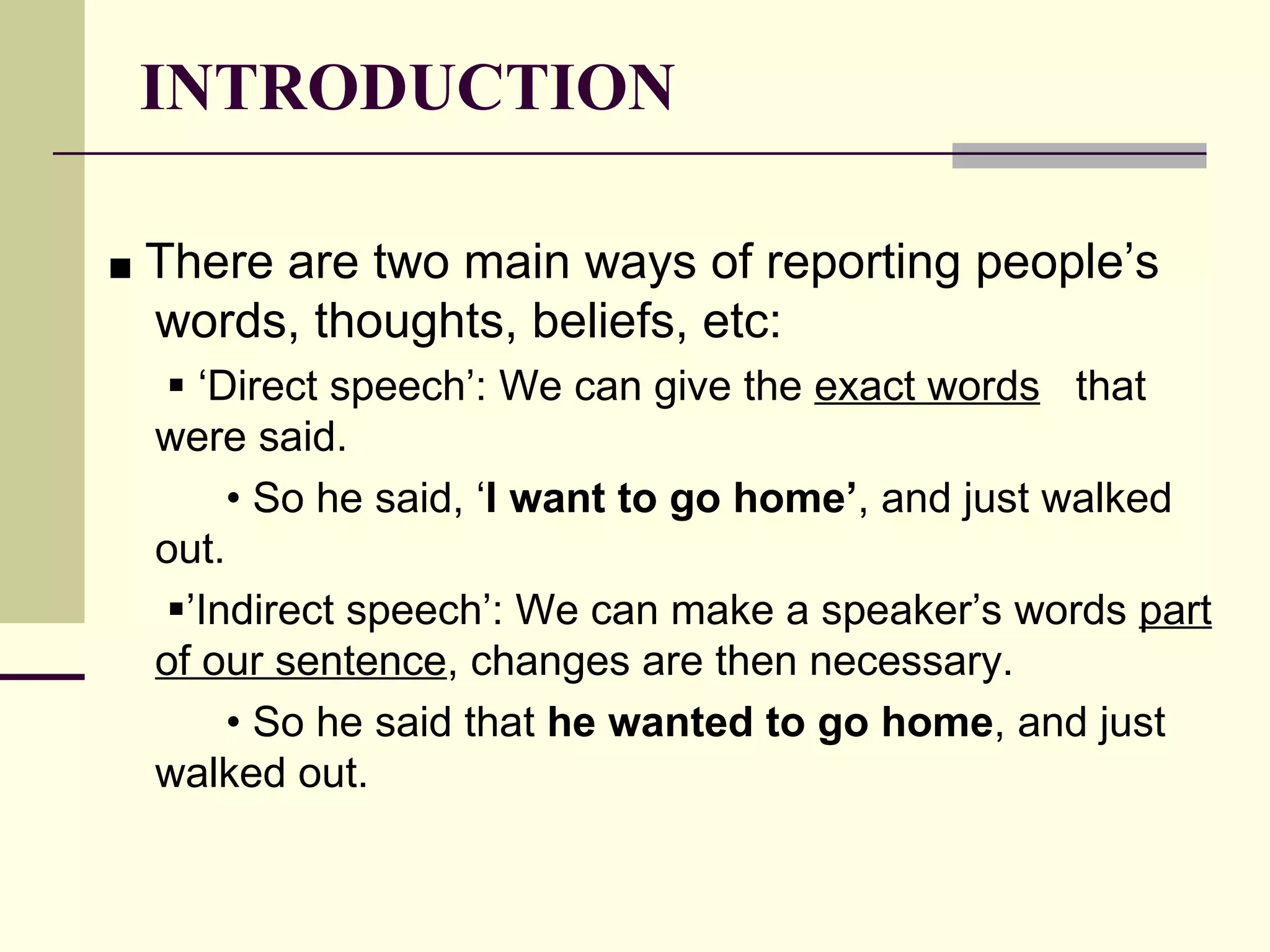 Reported speech | PPS