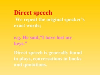 Reported speech | PPT