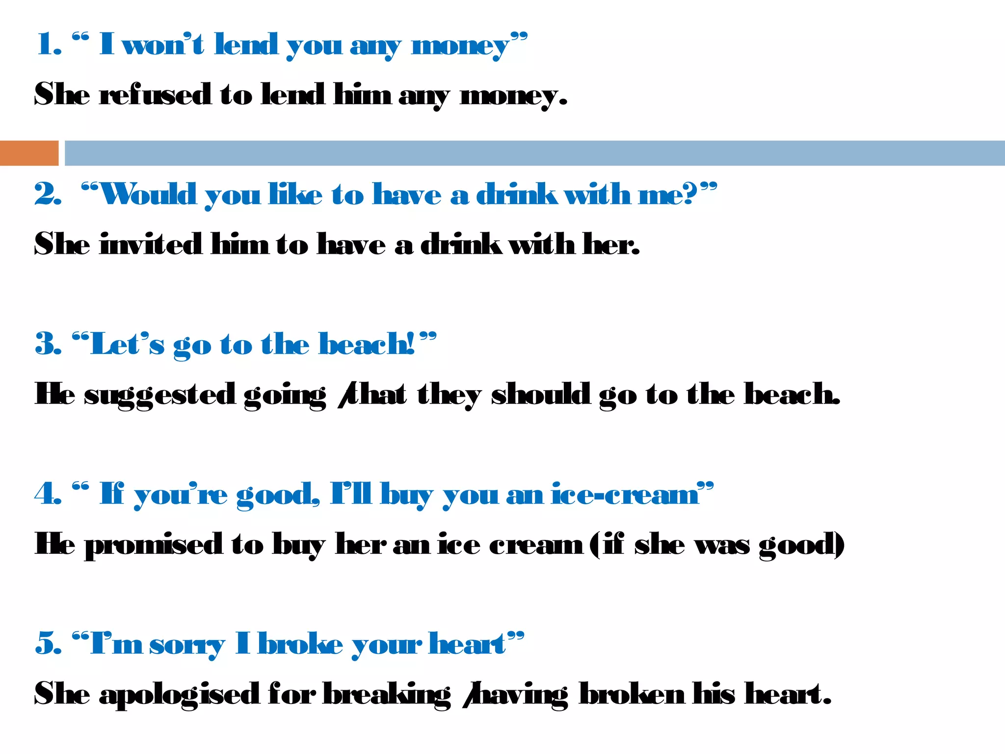 Reportedspeech 120119180307-phpapp02 | PPT