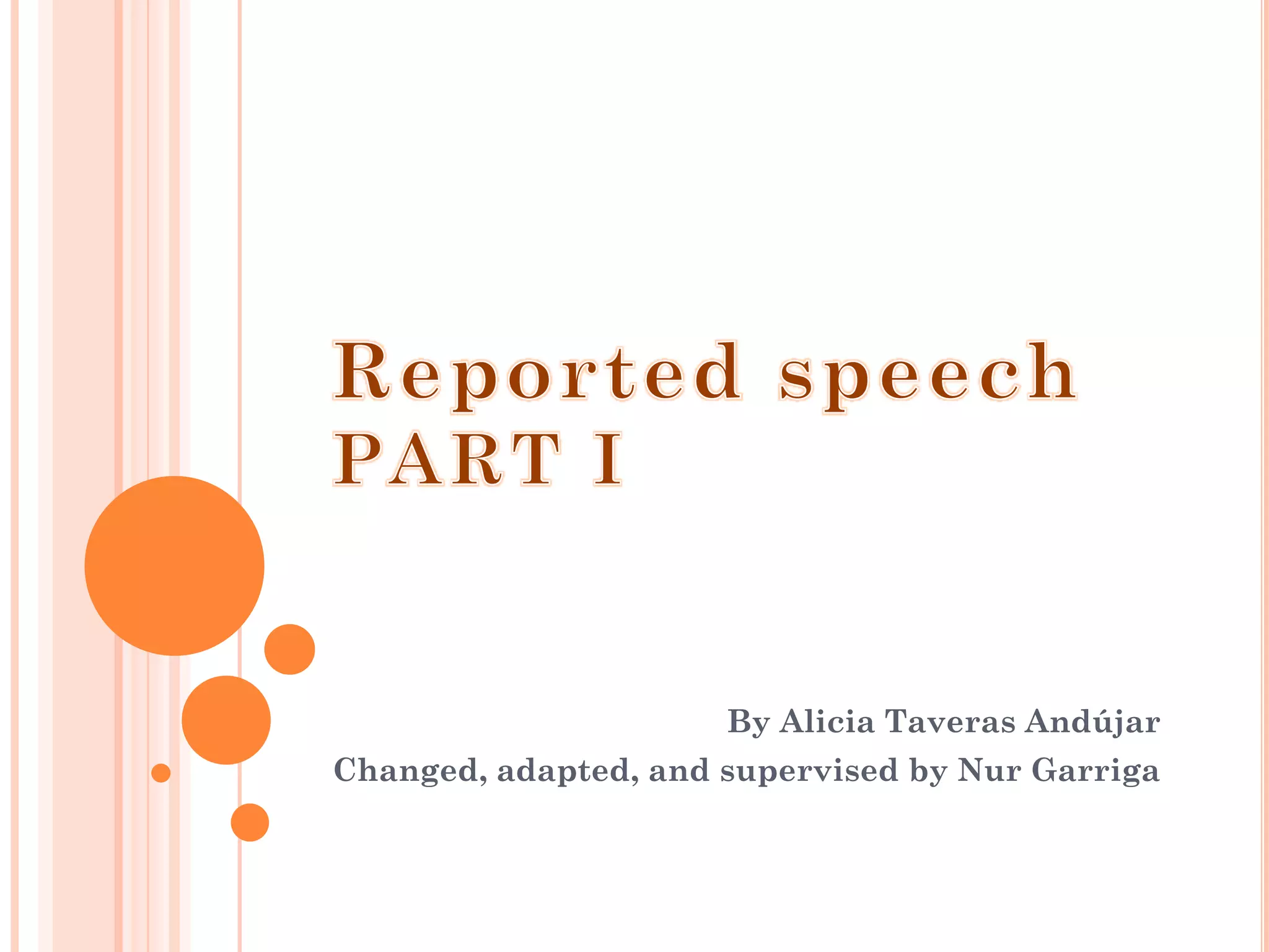 Reported speech versus Direct speech | PPTX