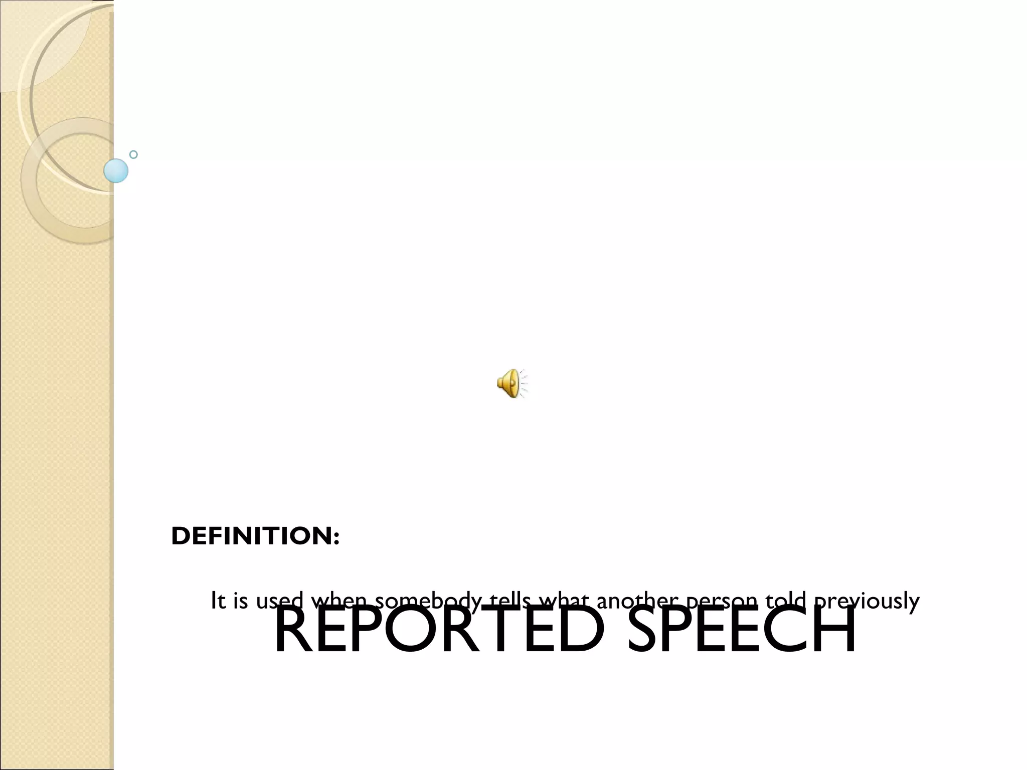 Reported speech | PPT