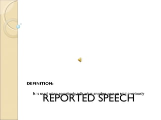 Reported speech | PPT