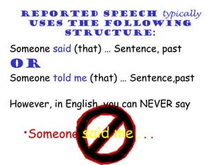 Reported speech | PPT