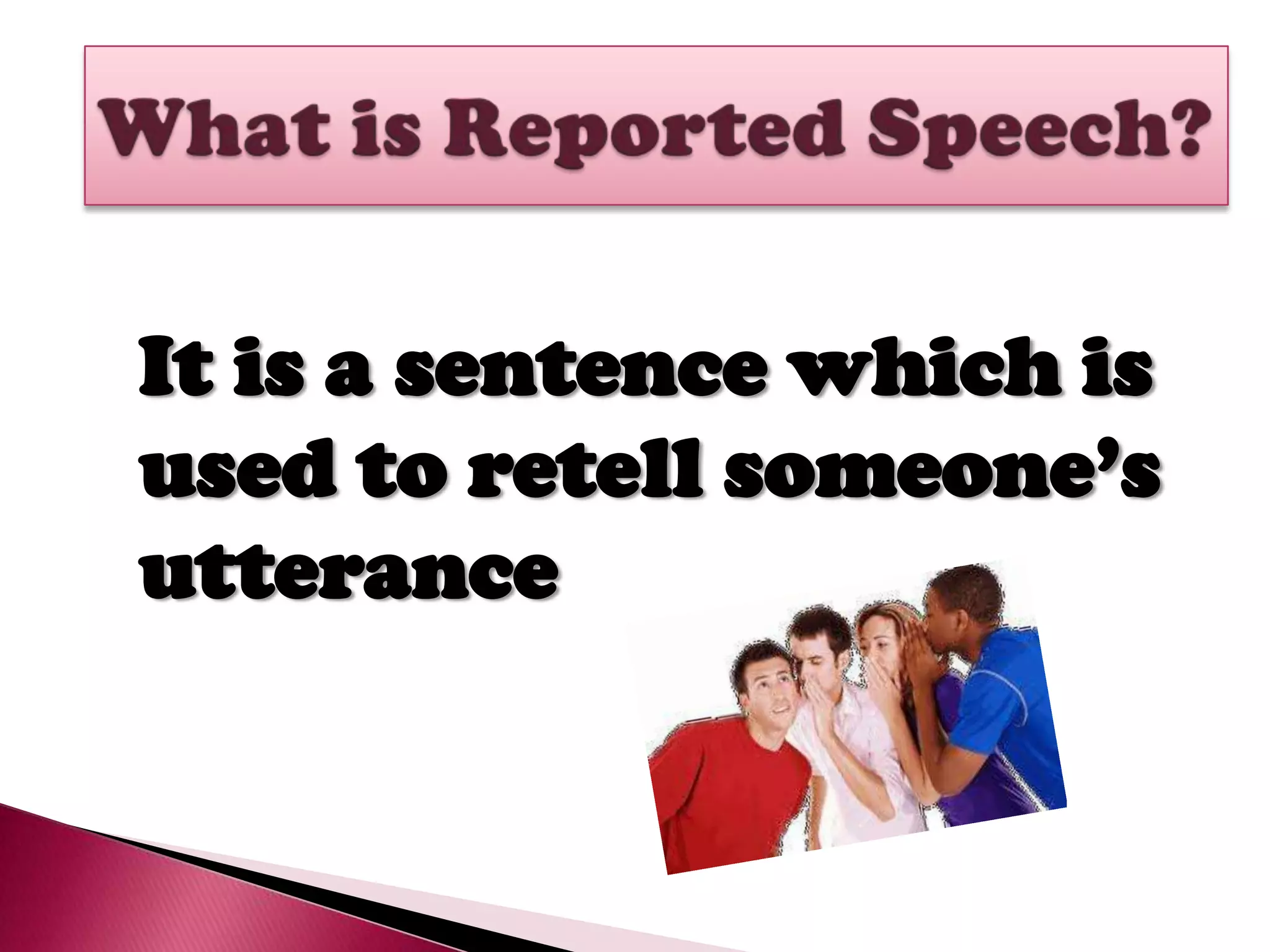 Reported speech | PPT