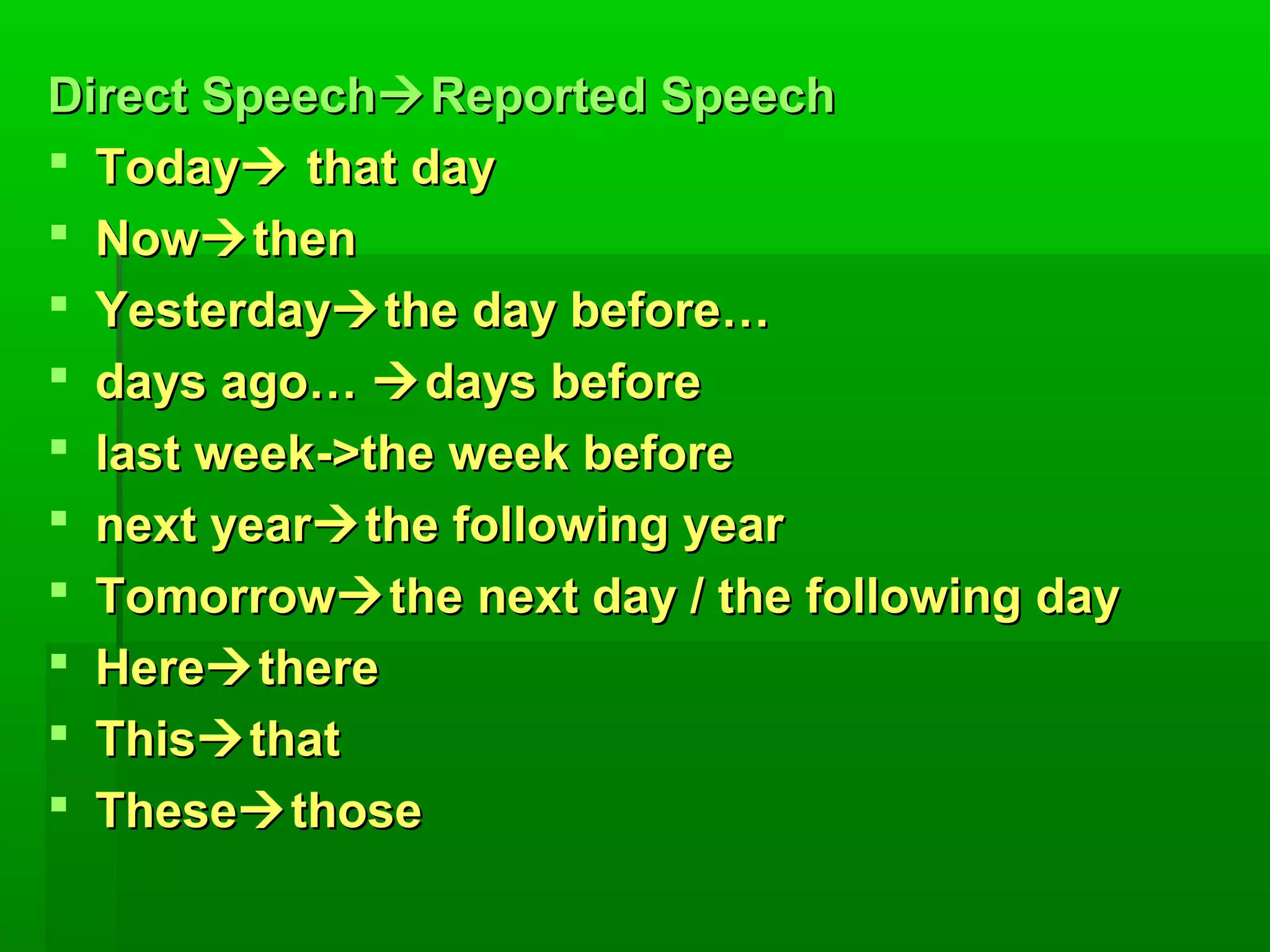 Reported speech | PPT