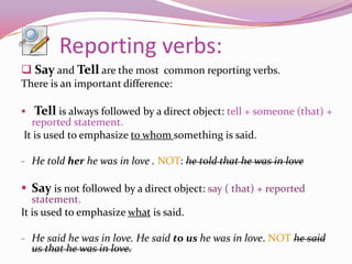Reported speech | PPT