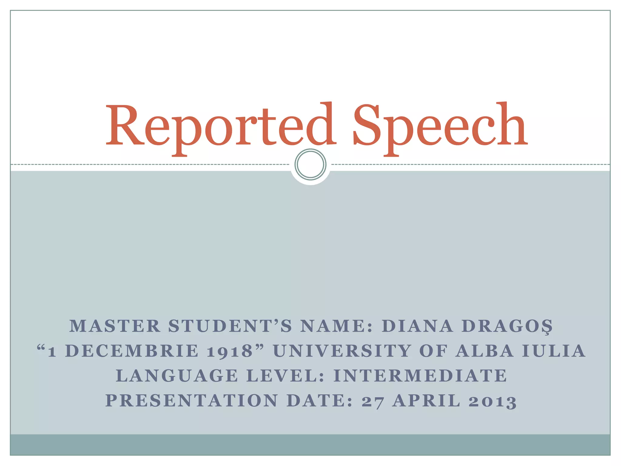 Reported speech | PPTX