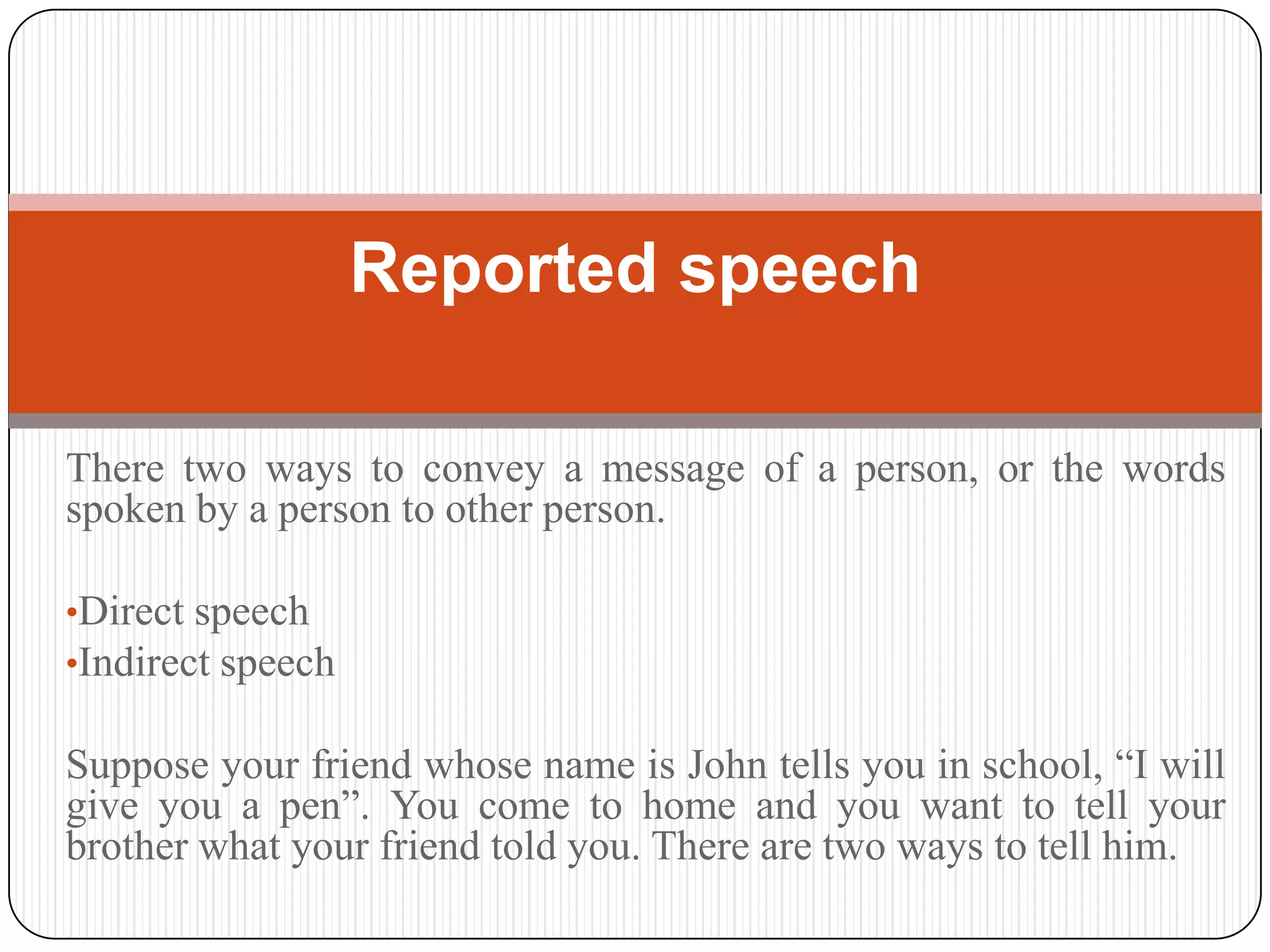 Reported speech | PPT