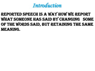 Reported speech | PPTX