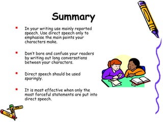 Reported speech | PPTX | Screenwriting | Content Production