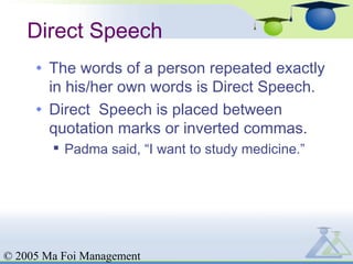 Basic GrammarReported speech | PPT