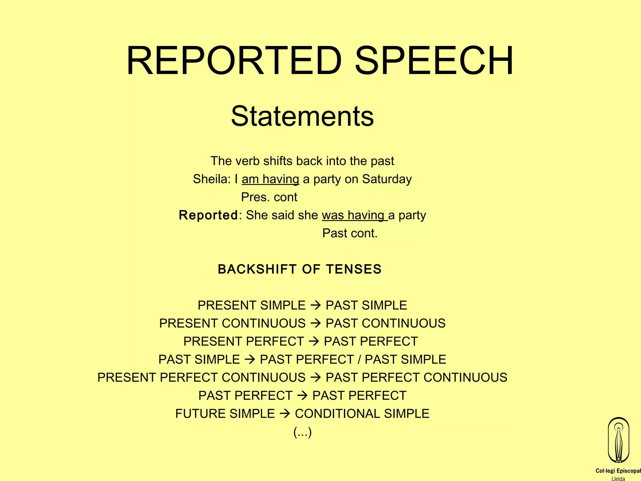 Reported Speech | PPT