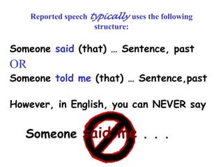 Reported speech | PPT