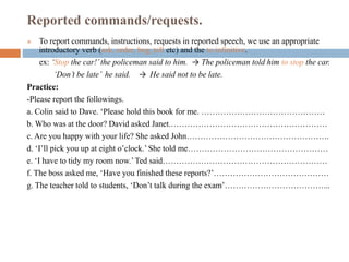 Reported speech | PPT