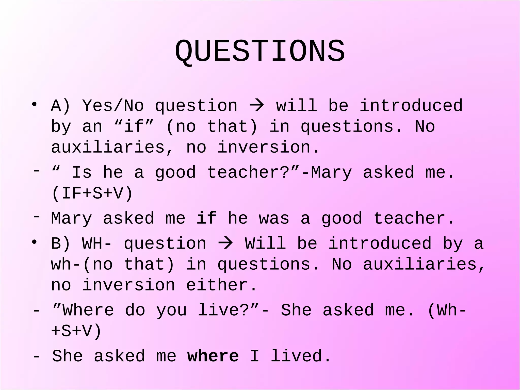 Reported speech | PPT