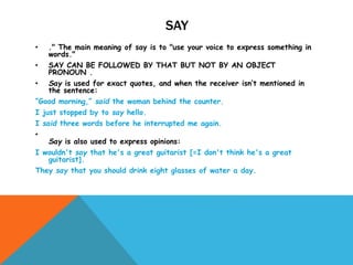 Reported speech | PPTX | Programming Languages | Computing