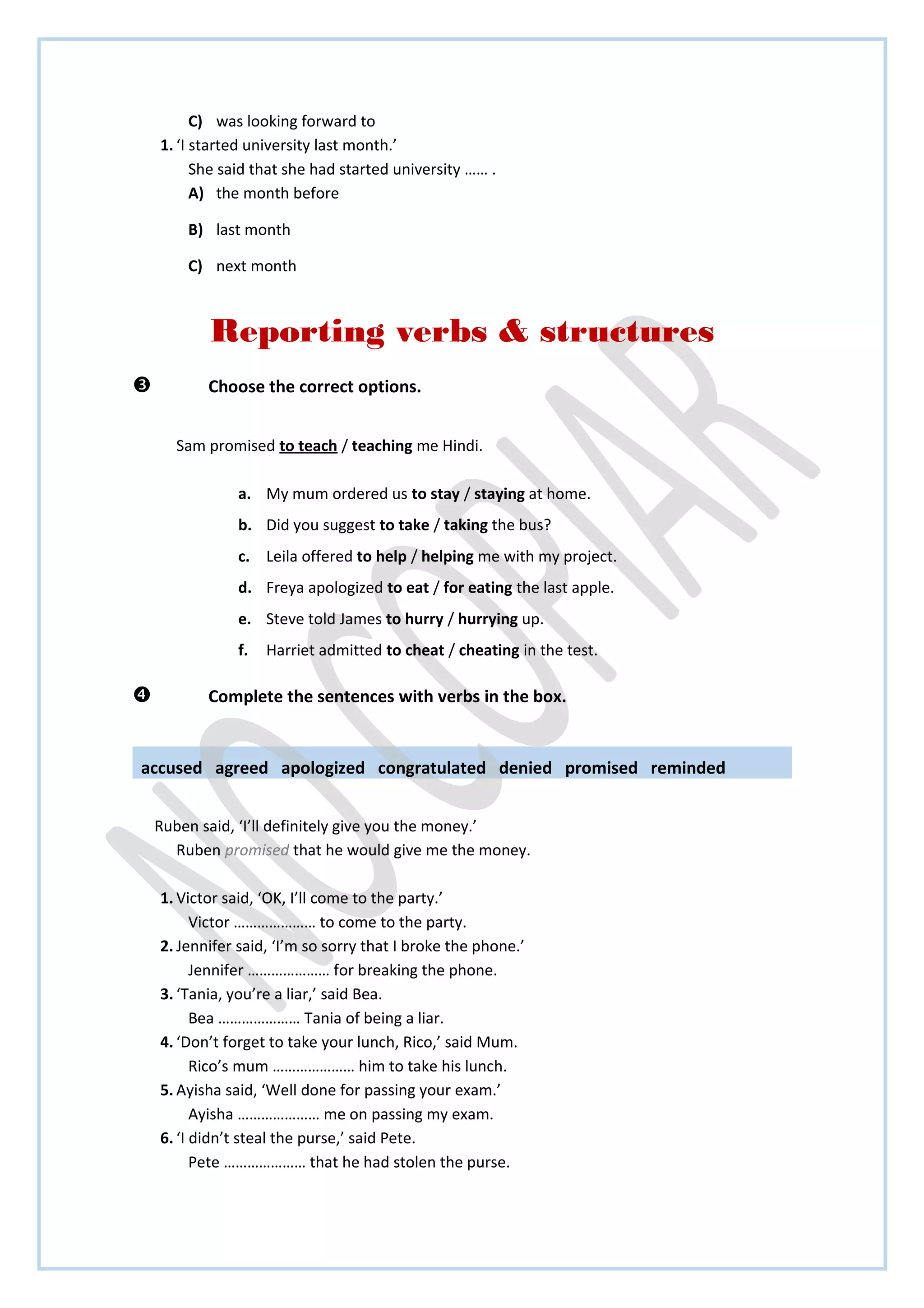 Reported speech | ODT