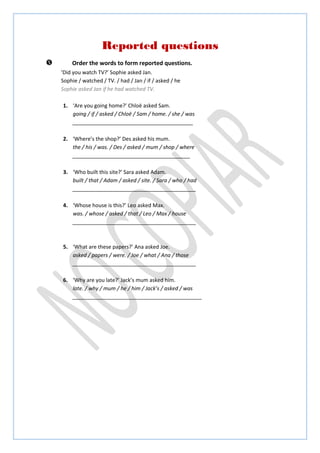 Reported speech | PDF