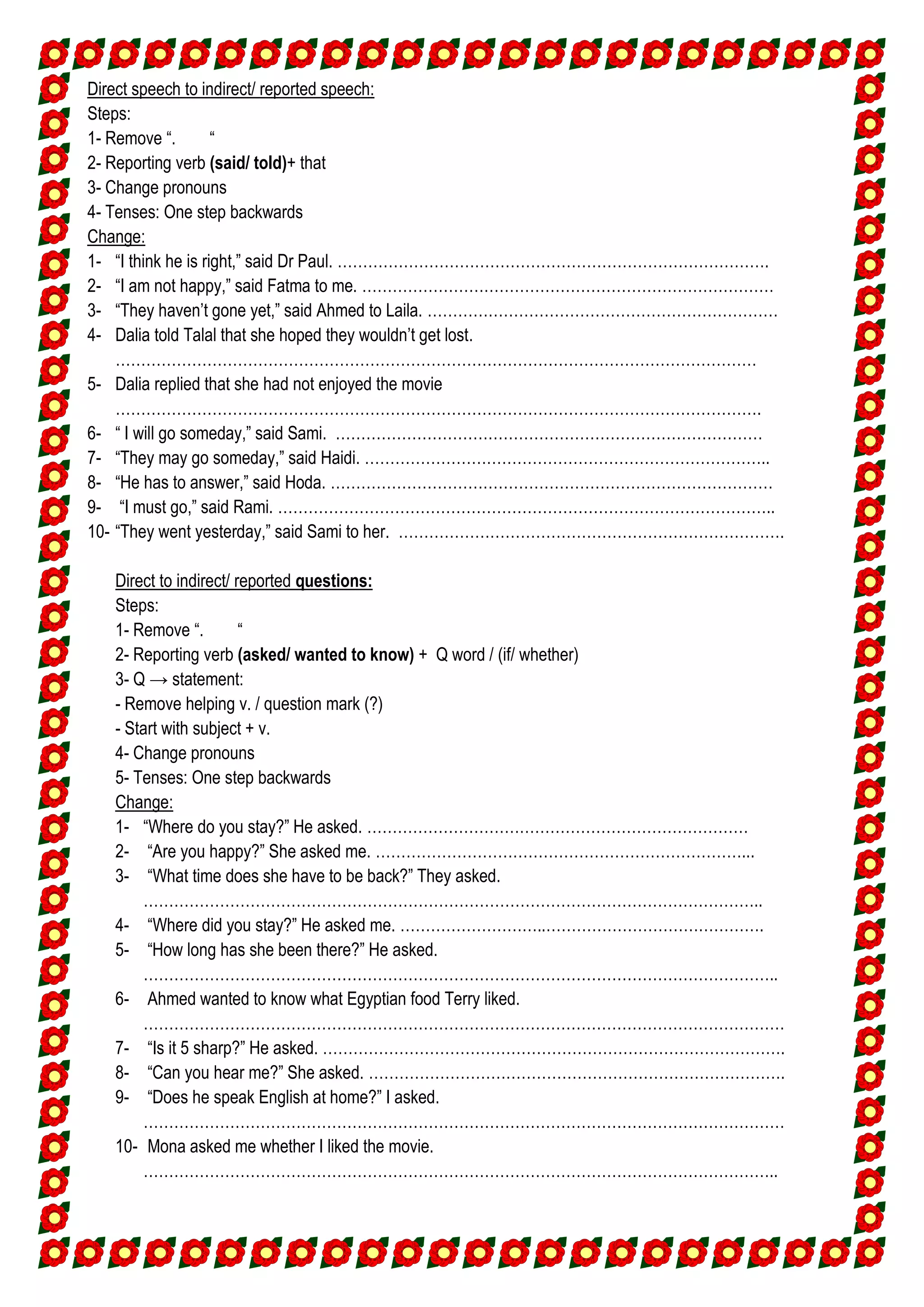 Reported Speech | PDF