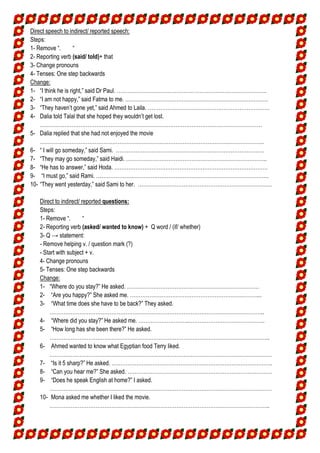 Reported Speech | PDF
