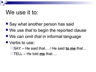 Reported speech 1st BAT | PPT