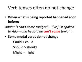 Reported speech | PPT