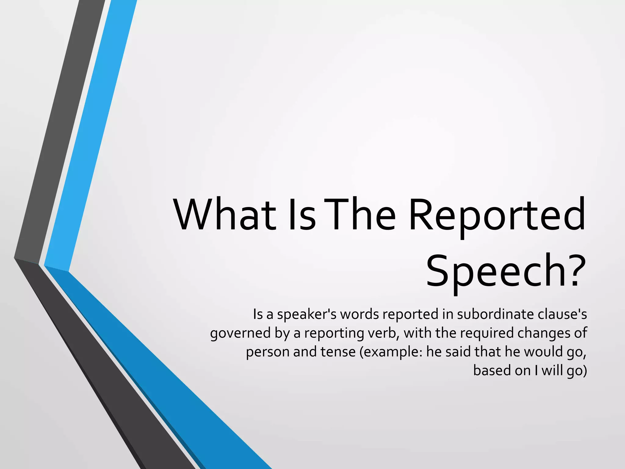 Reported speech | PPT