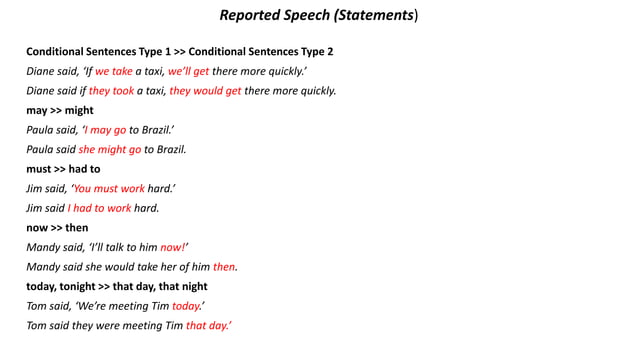 Reported speech | PPT