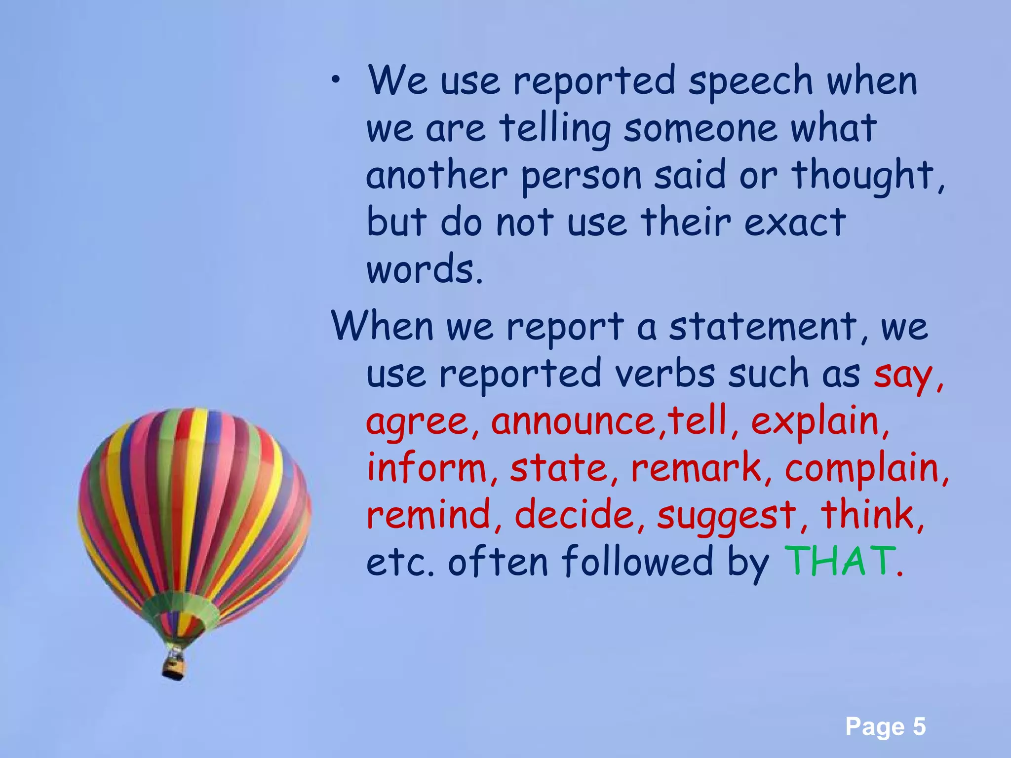 Reported speech | PDF