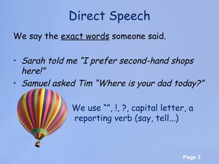 Reported speech | PDF