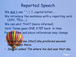 Reported speech | PDF