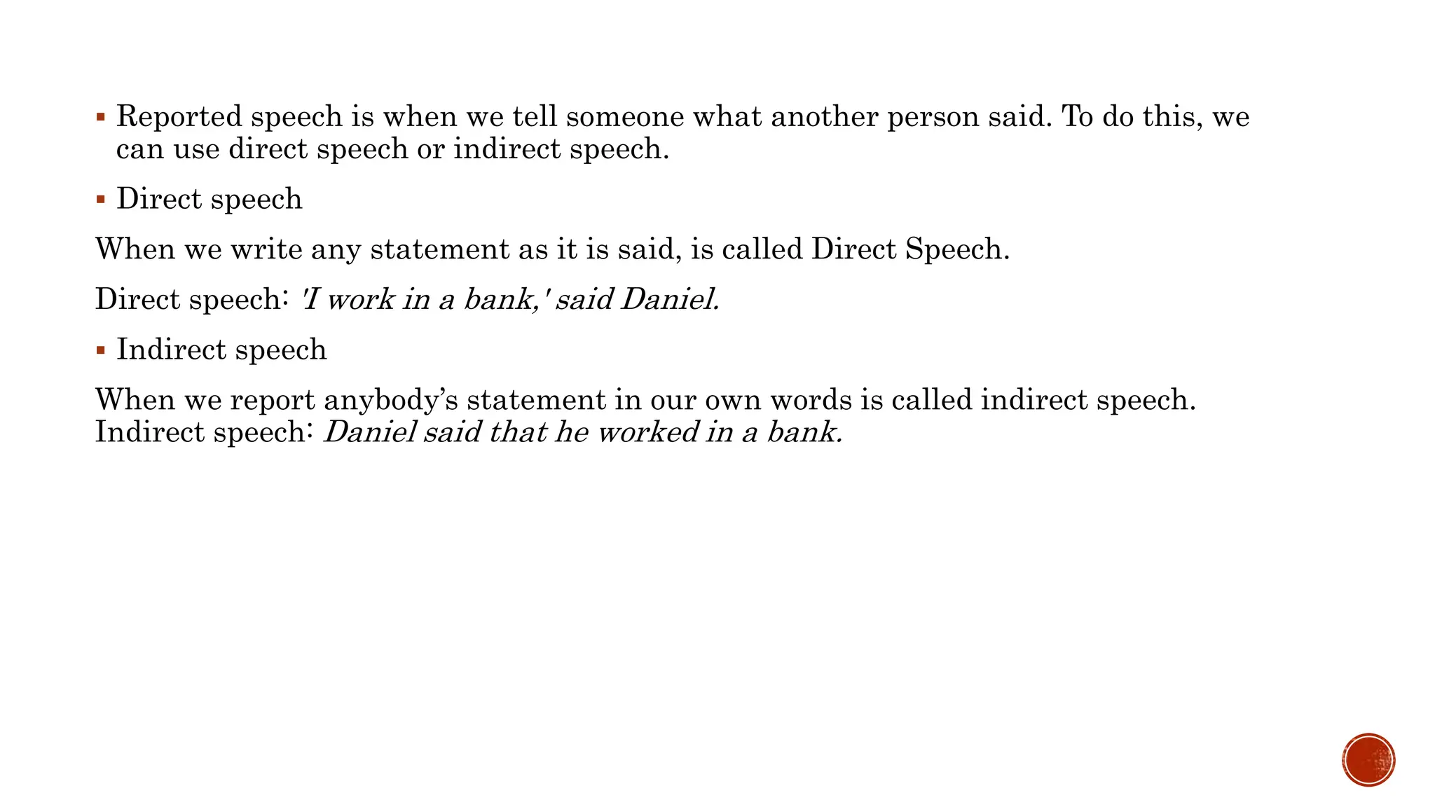 English grammar Reported Speech how to use .pptx