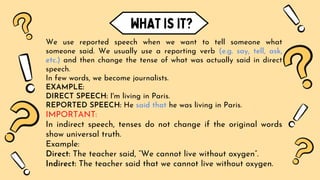 All you need to know about Reported Speech | PPT